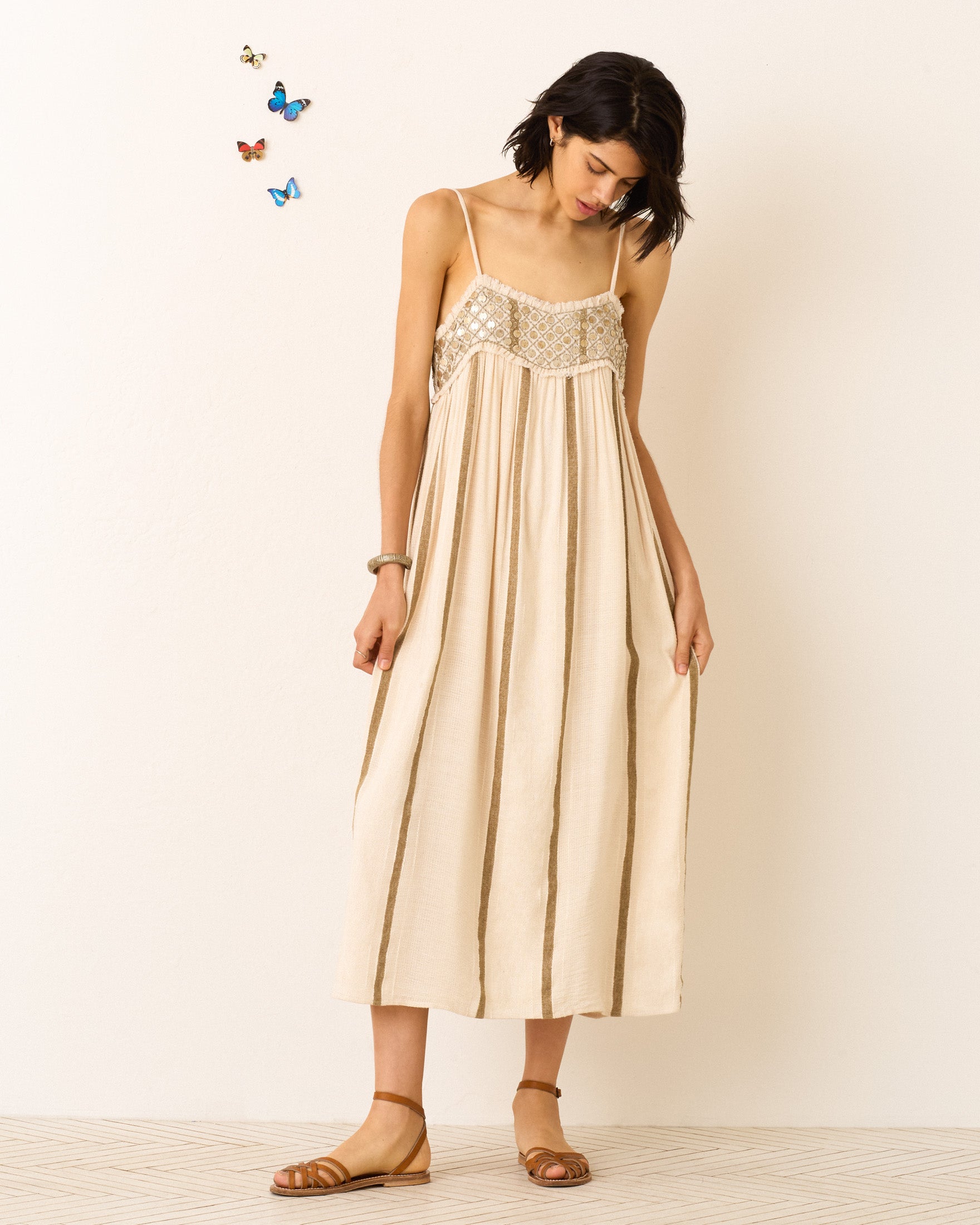 Eden White Sage Coin Dress – ELI