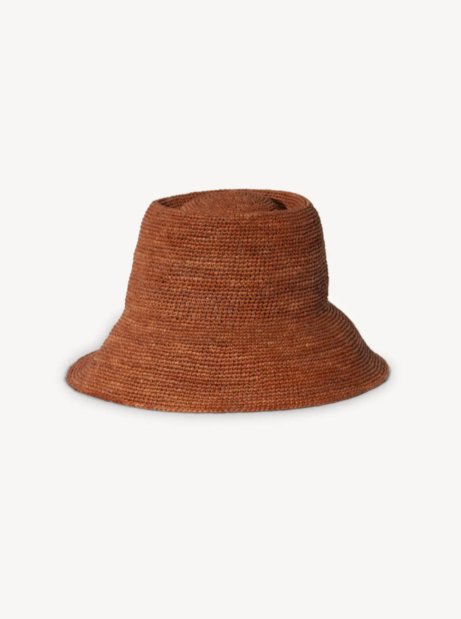 The Felix Raffia Bucket Hat in Chestnut – ELI